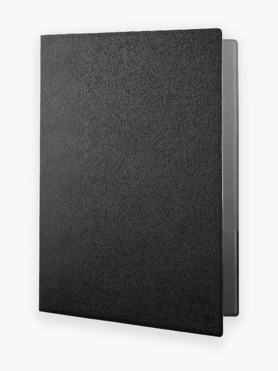 Папка для документов классическая Flexpocket из экокожи, формат А4, цвет черный