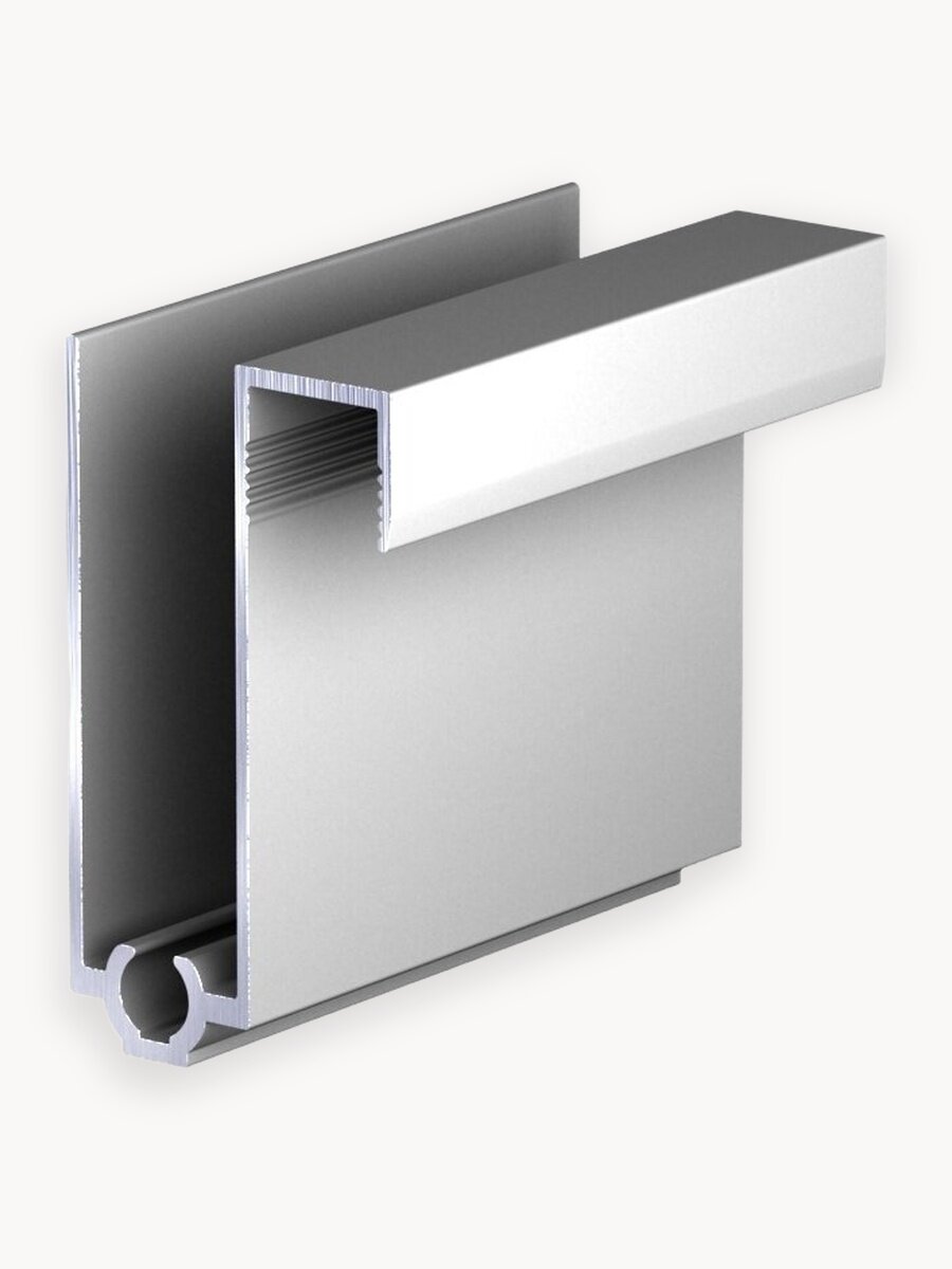 Профиль горизонтальный для дверей купе Slim , комплект верх+низ 2 метра, хром матовый