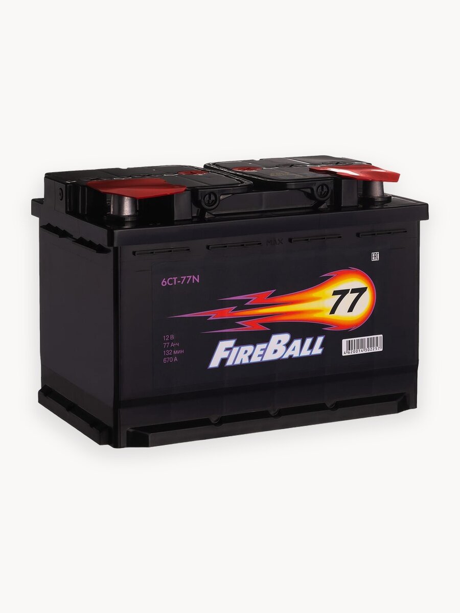 Аккумулятор Fire Ball 6ст, 77N, 670А CCA, напряжение 12В, модель 577111020