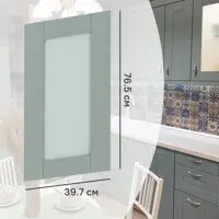 Фасад-витрина кухонного шкафа Томари 39.7x76.5 см KONSENSA МДФ цвет голубой