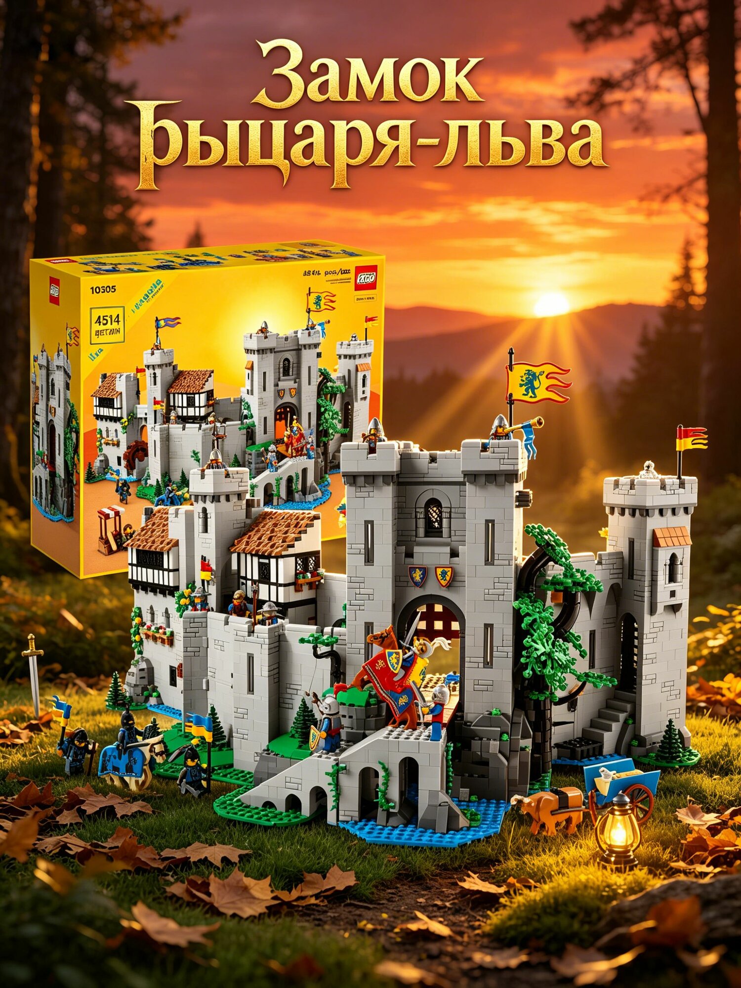 Конструктор Замок Короля Льва, 4514 деталей, совместим с Creator Expert 10305