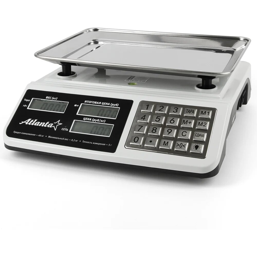 Настольные электронные торговые весы Atlanta ATH-6117 white прочной конструкции