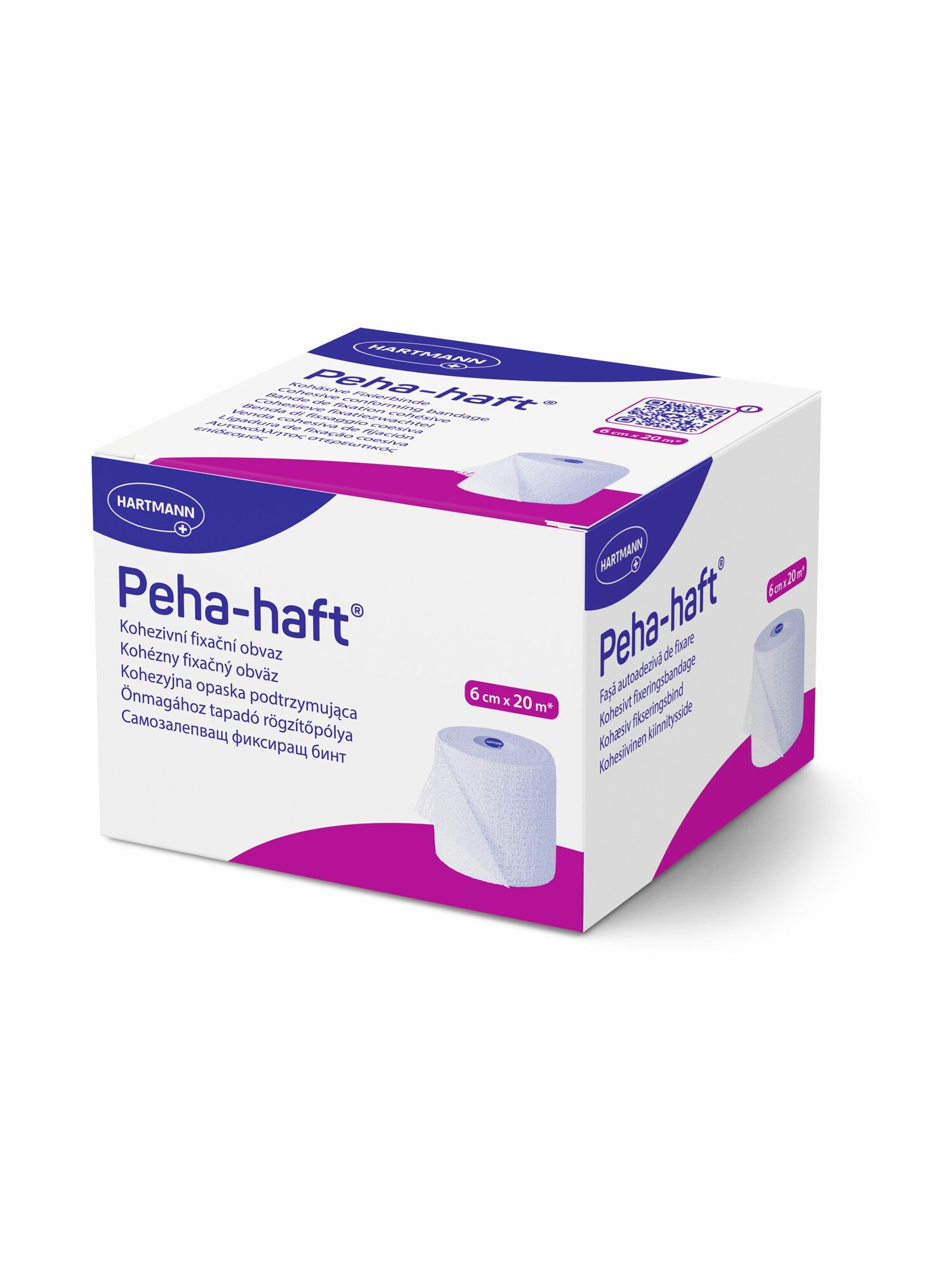 Пеха-хафт (Peha-haft), Paul Hartmann - самофиксирующийся эластичный бинт для перевязки ран, белый, 6 см х 20 м, 1 шт.