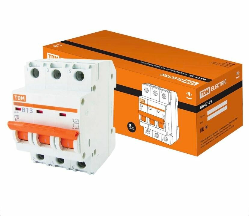 TDM Electric Автоматический выключатель BA47-29 3P 4.5kA 13A SQ0206-0041