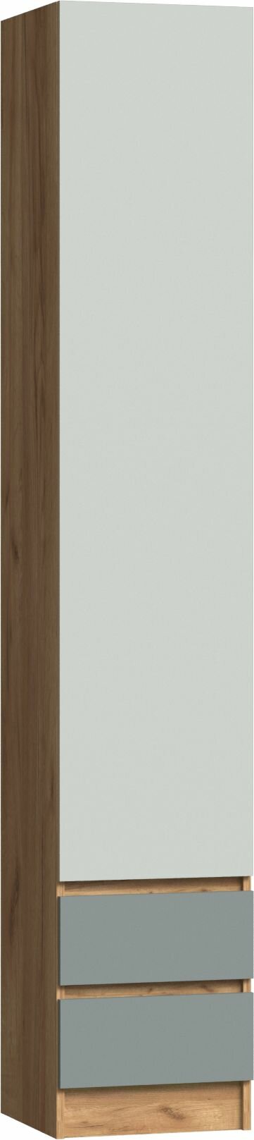 Пенал закрытый Челси Color 400х2200х400 (Мята (темная)/Сумеречный голубой/Дуб крафт) МИФ