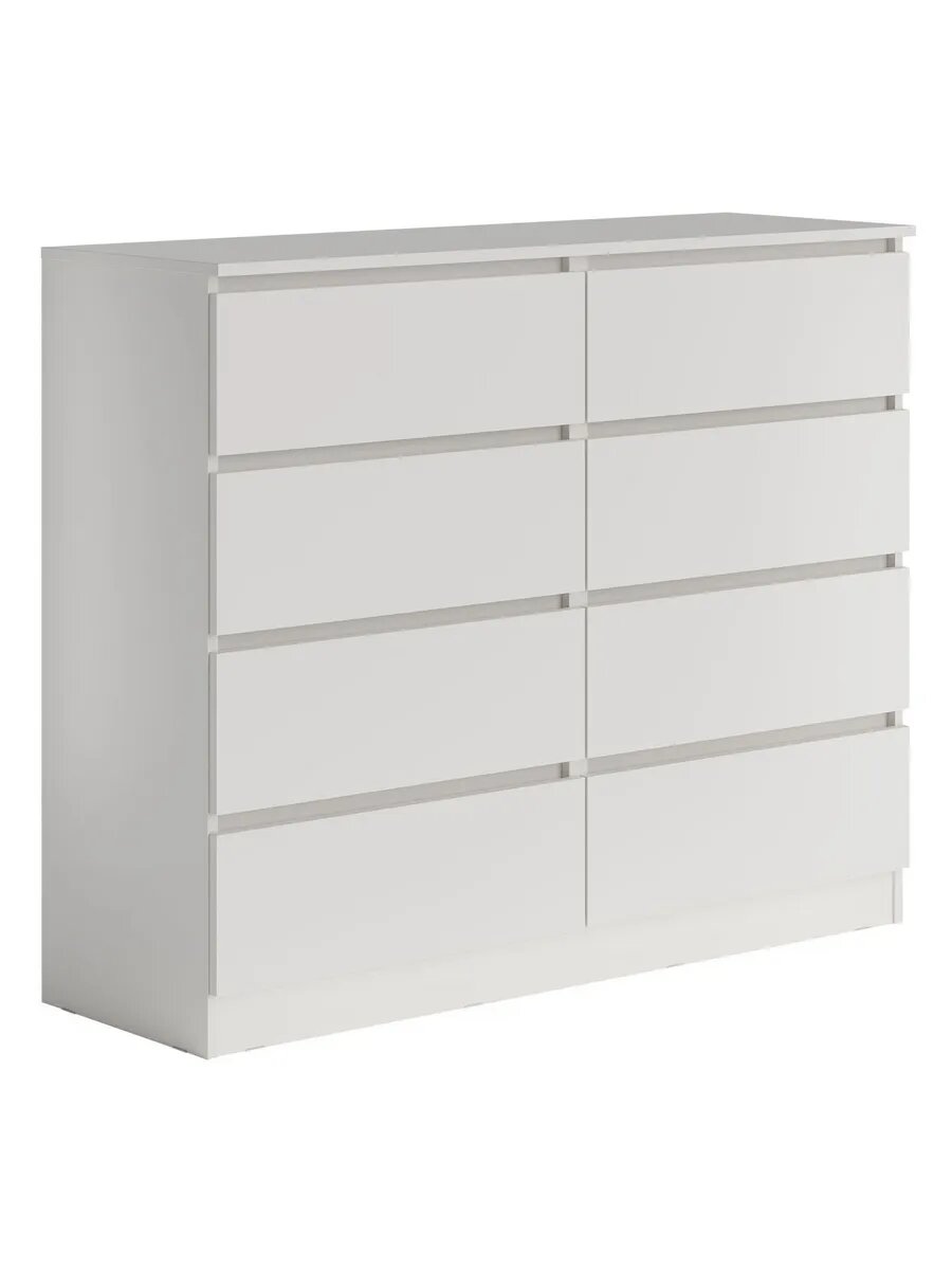 Комод для одежды Охта Лайт с ящиками, 120.4х40х99.4 см, Белый