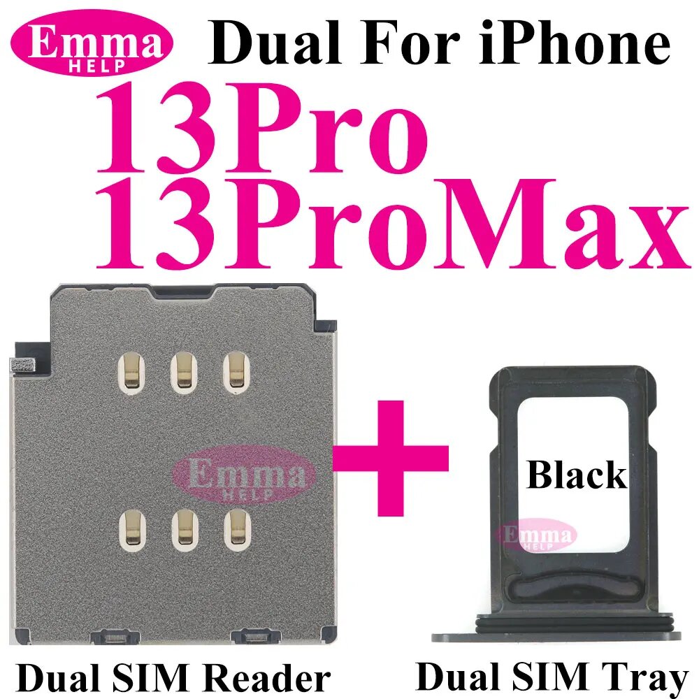 1 комплект, разъем для чтения двух SIM-карт, гибкий кабель для iPhone 16 15 13 12 11 14 Pro Max XR, держатель слота для лотка, замена адаптера Dual 13Pro 13ProMax