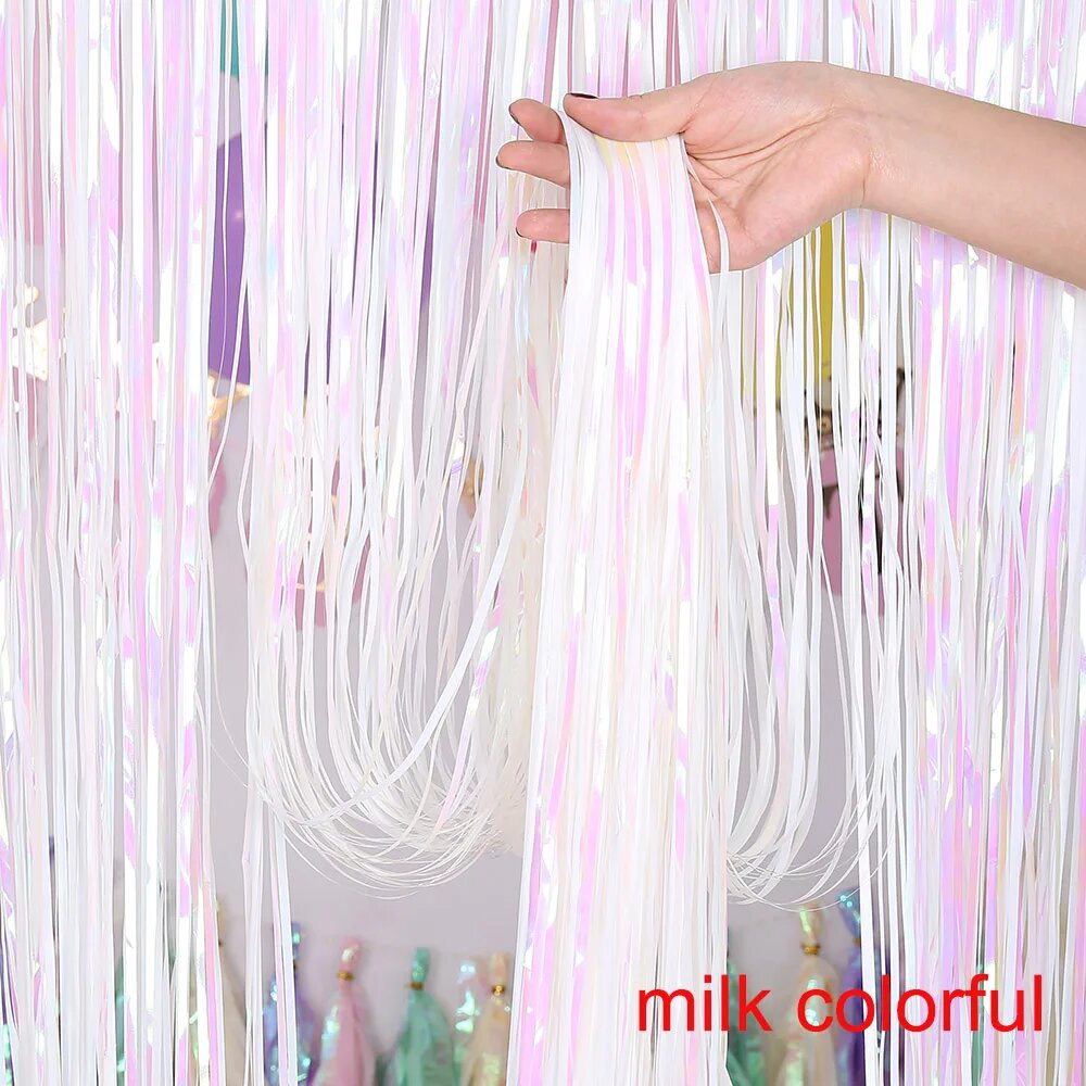 Фольговый топ для фотозоны Mr Joke Белый, 1m(drop)x1m(width), milk colorful
