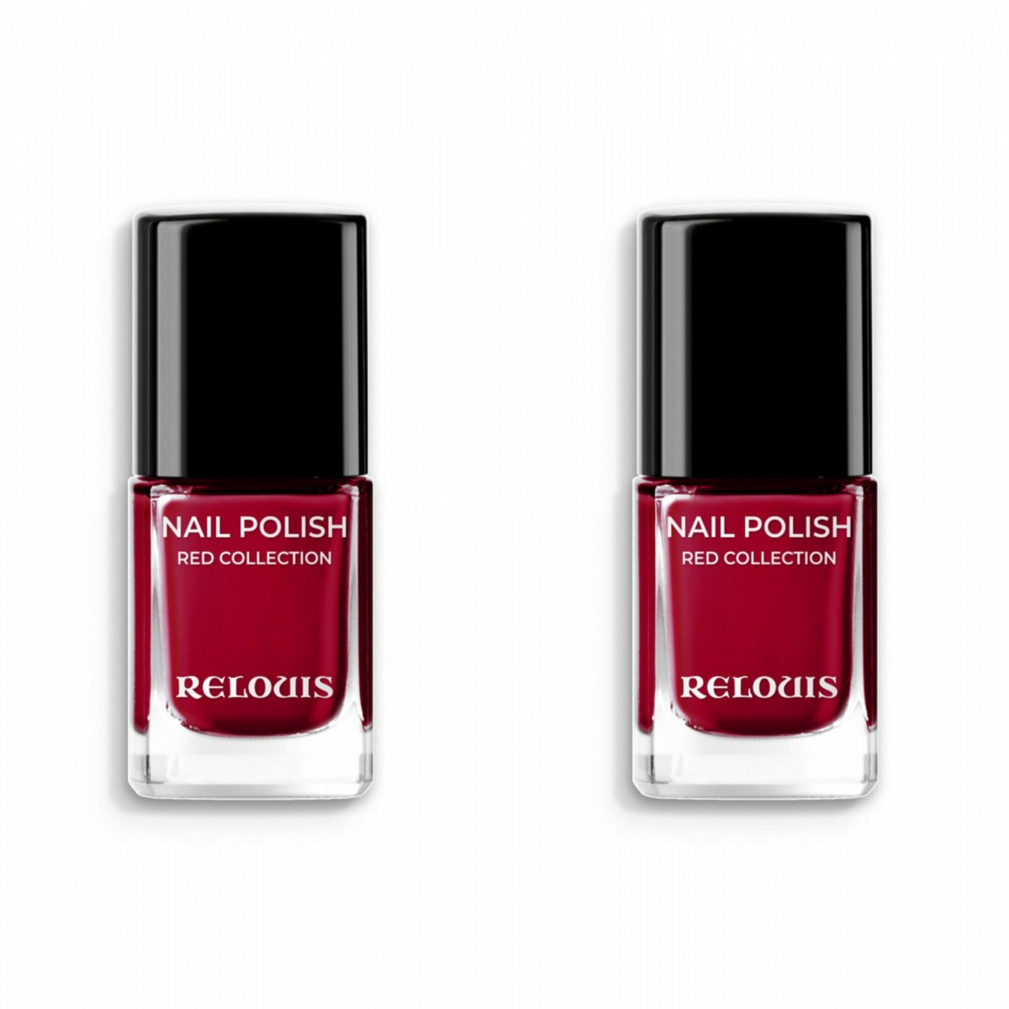 Лак для ногтей Relouis, Red Collection, с гелевым эффектом, тон 02 Endless Classic, 8 мл, 2 шт