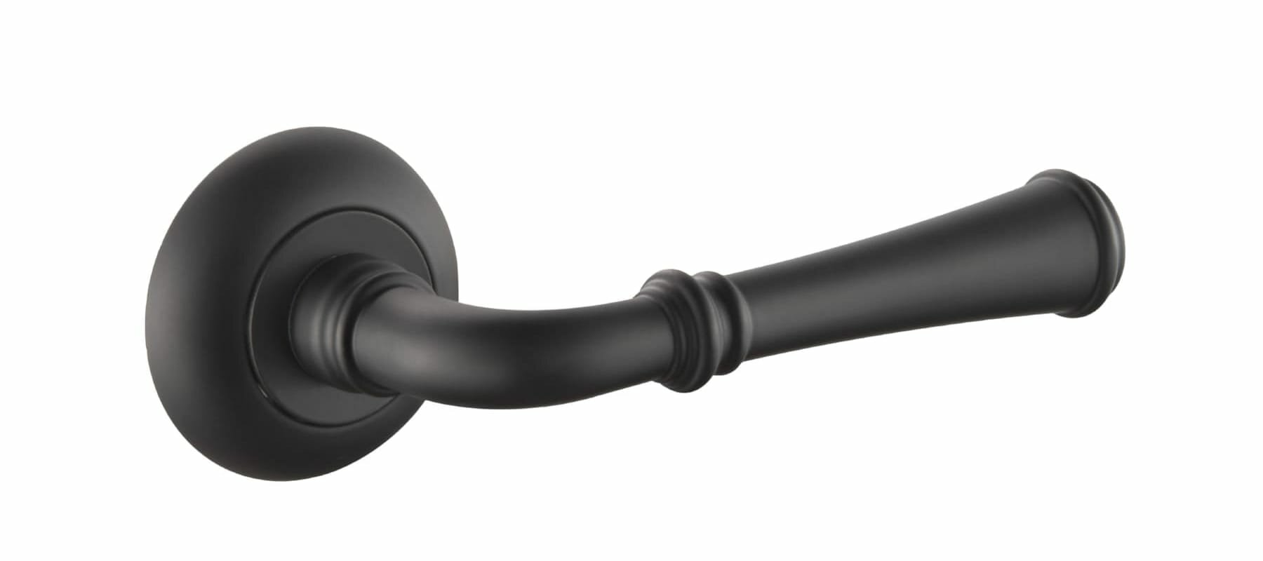 Ручки дверные Adden Bau, коллекция Absolut, BELLA A175 BLACK на круглой розетке