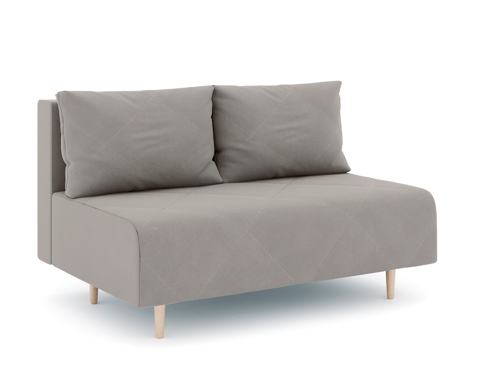 Диван прямой DiHall Мили Мини 2, без локтей, велюр, светлый коричневый