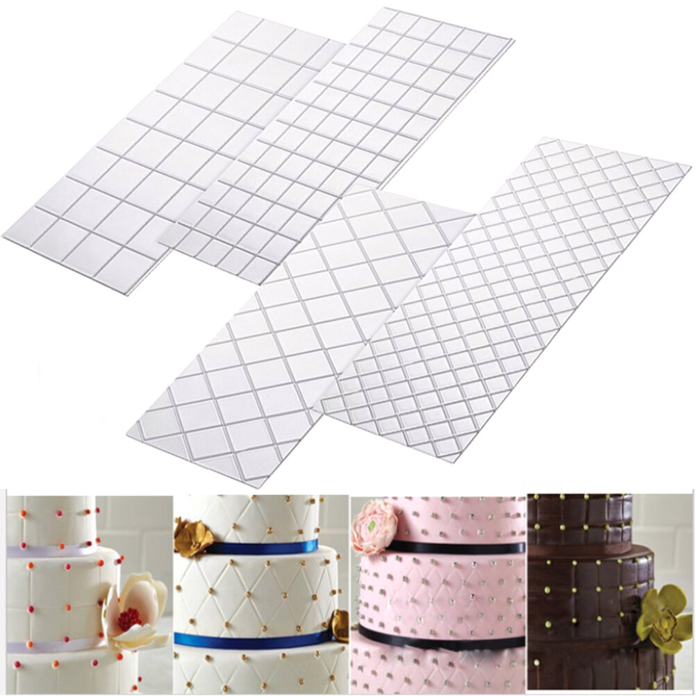Areca-4 шт./комплект прозрачная пластиковая сетка текстурный коврик для торта бордюр украшение инструмент форма для торта