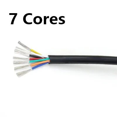 UL2464 кабель управления сигналом 2-10 жил черный/белый 30AWG, 7 Cores, 1 Meter x Black