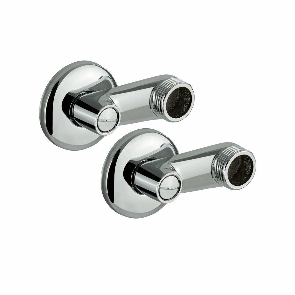 Комплект: 2 эксцентрика 1/2 х 3/4 с регулировкой напора воды + 2 чашки премиум, из высококачественной латуни, в блистере, цвет хром