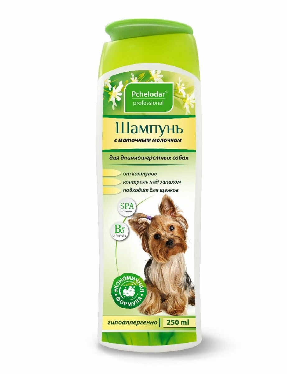 Пчелодар Шампунь для длинношерстных собак с маточным молочком 250мл