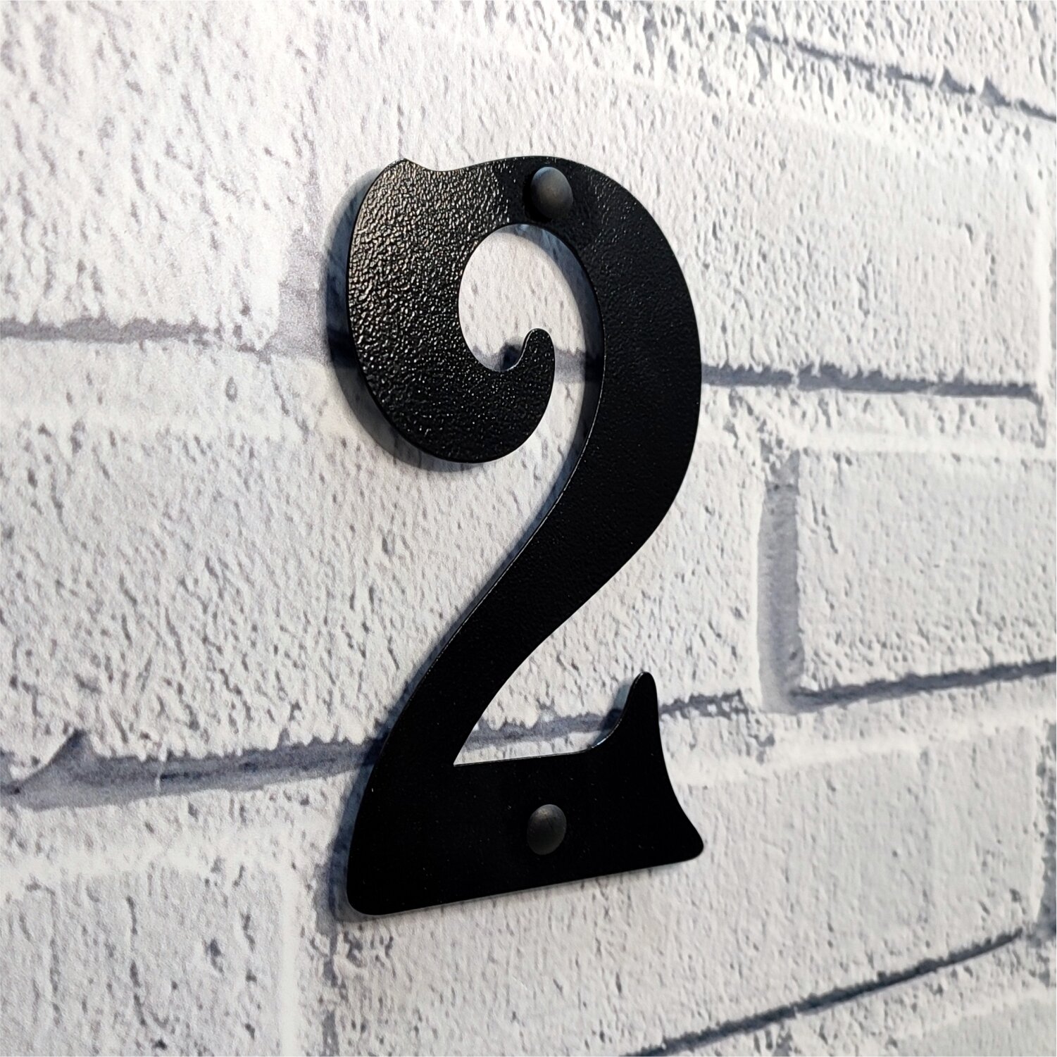 Цифра большая 2, 170х106 мм металл 0.5-0.7 мм черная. Цифры на дверь, номер квартиры (Ф)