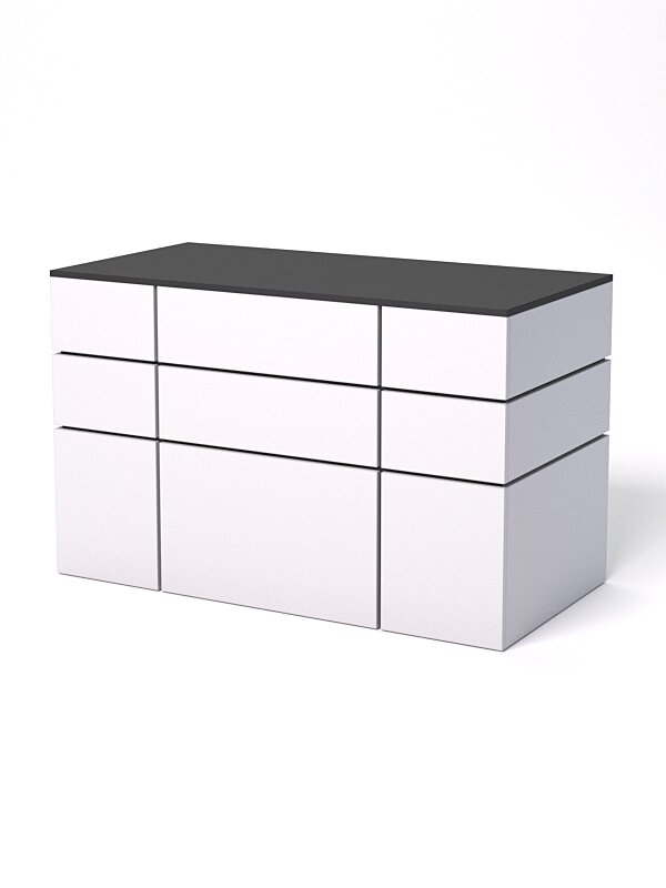 Стол руководителя №5, Белый и Черный. Производитель товара - компания Westcom.