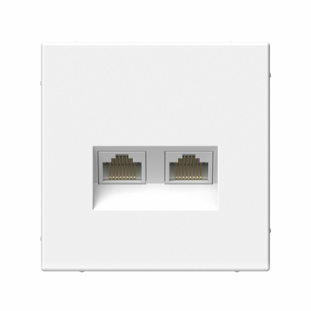 Systeme Electric ArtGallery Лотос Розетка двойная компьютерная RJ45+RJ45, кат.6А, механизм, GAL001388