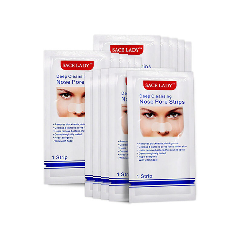 Sace Lady Nose Strips Deep Cleansing Blackhead Remover Nasal Spot Facial Dot Sticker Sheet Nas Mask 10 шт.