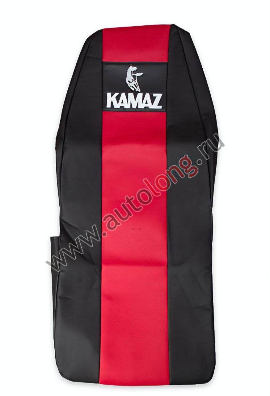 Чехлы сиденья, для КАМАЗ, экокожа, красные, 3 высоких сидения