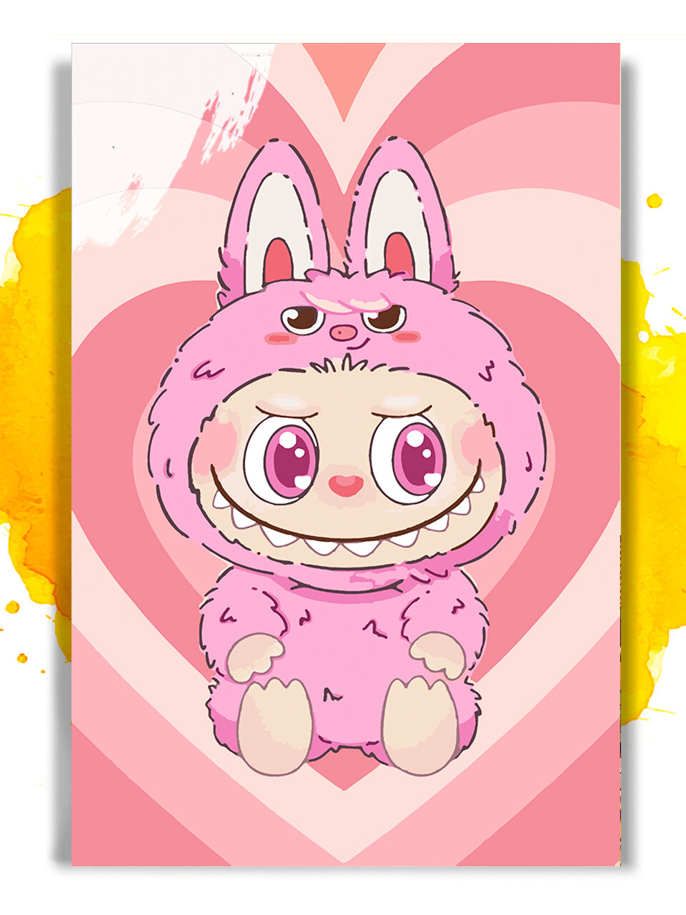 Картина по номерам на холсте Labubu Pink, 40 х 60 см