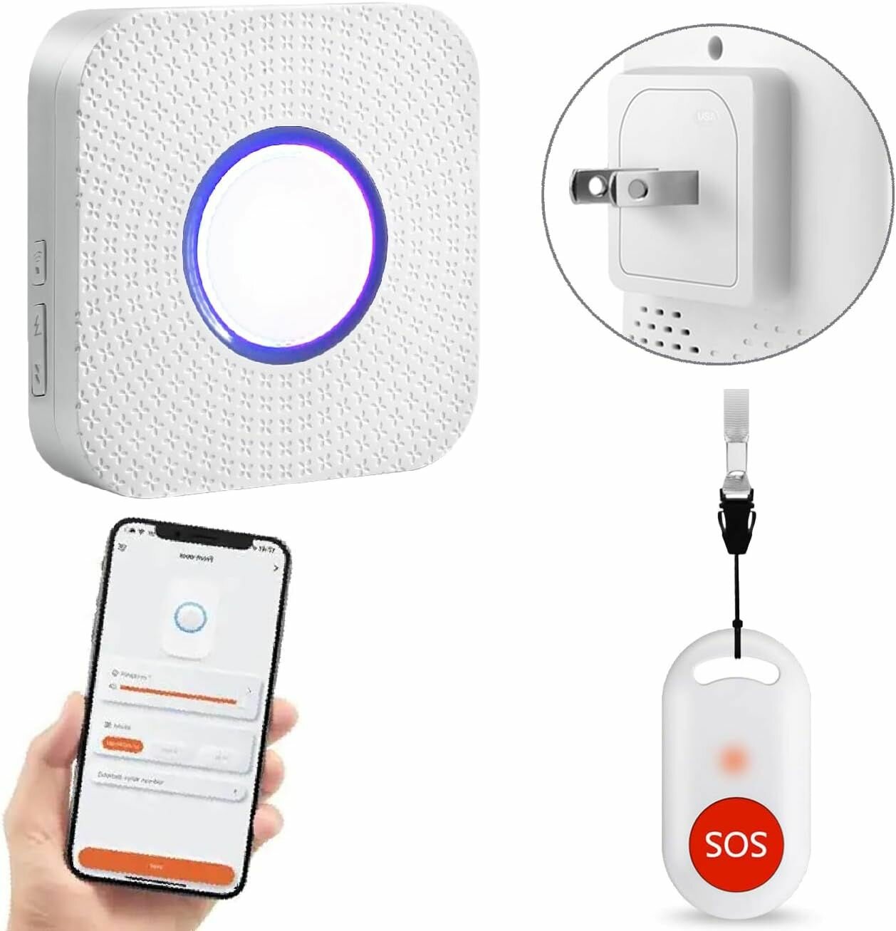 Система кнопки вызова пейджера WiFi Smart Wireless Caregiver с приложением