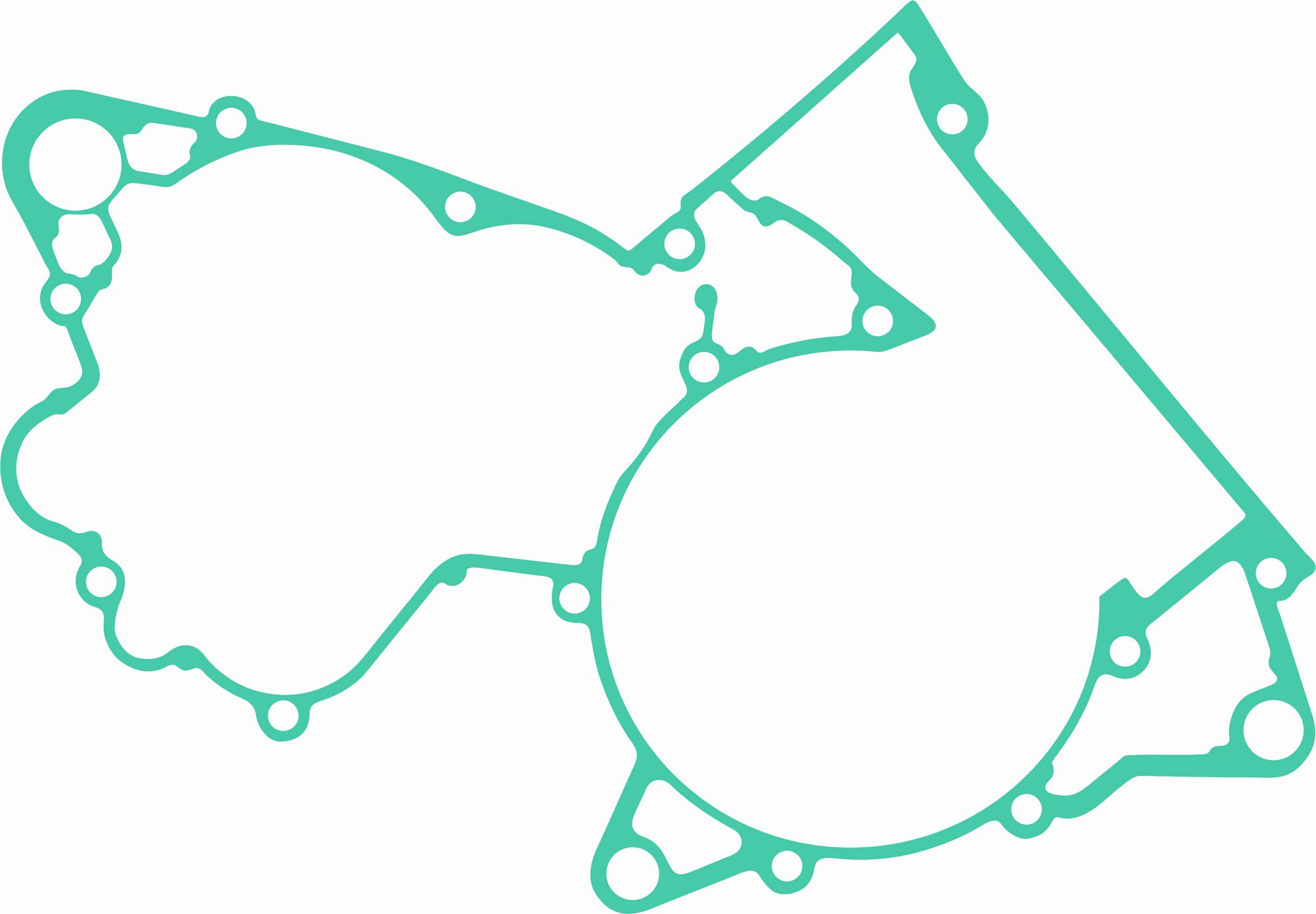 Прокладка половинки картера для мотоциклов KTM EXC 300 2T (2021) толщина 0,8 мм