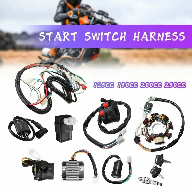 125cc 150cc 200cc 250cc Dirt Bike ATV QUAD ELECTRICS Zongshen Lifan Ducar Razor CDI Жгут проводов Статор в сборе Проводка