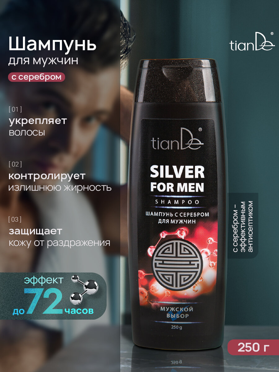 Шампунь с серебром для мужчин TianDe