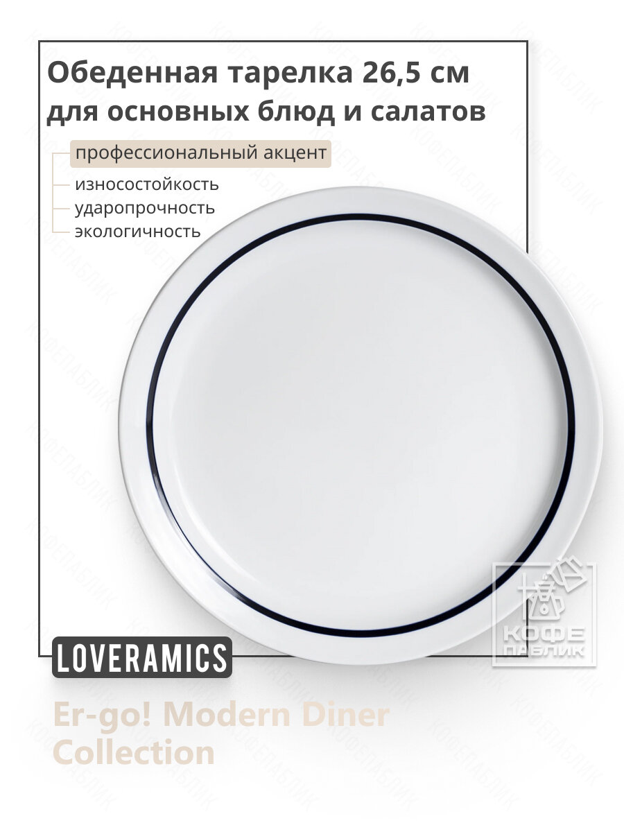 Тарелка обеденная 26,5 см. Loveramics Er-go! Modern Diner Plate, фарфор