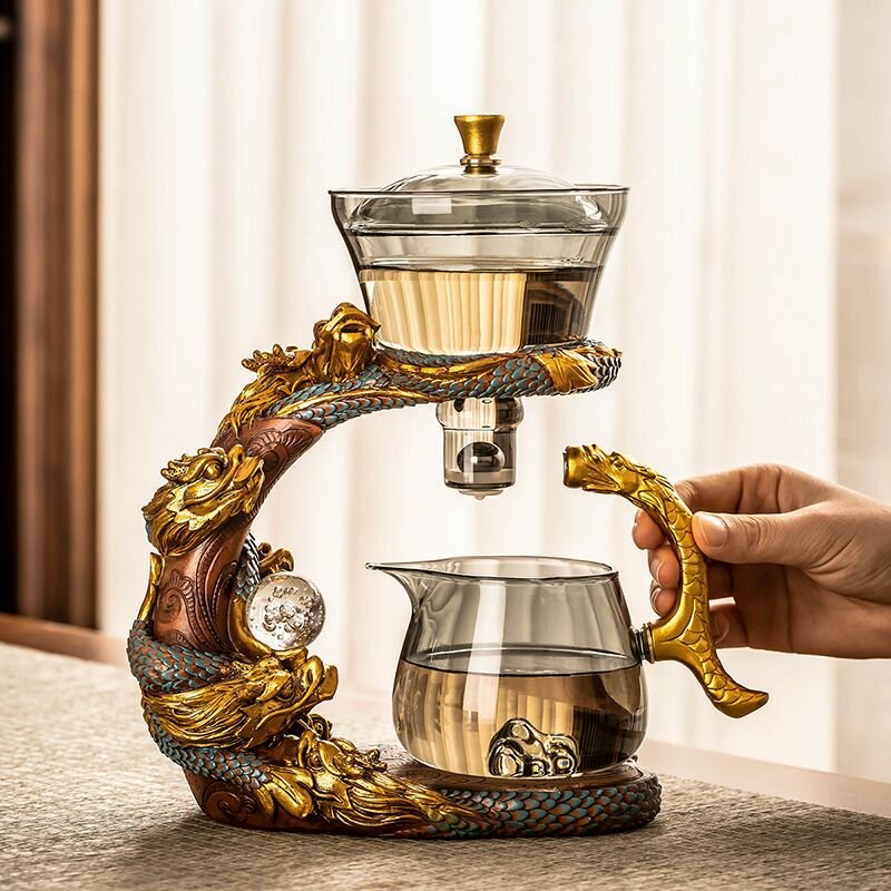 Стеклянный заварочный чайник с подставкой в виде животного для ароматного чая и релаксации