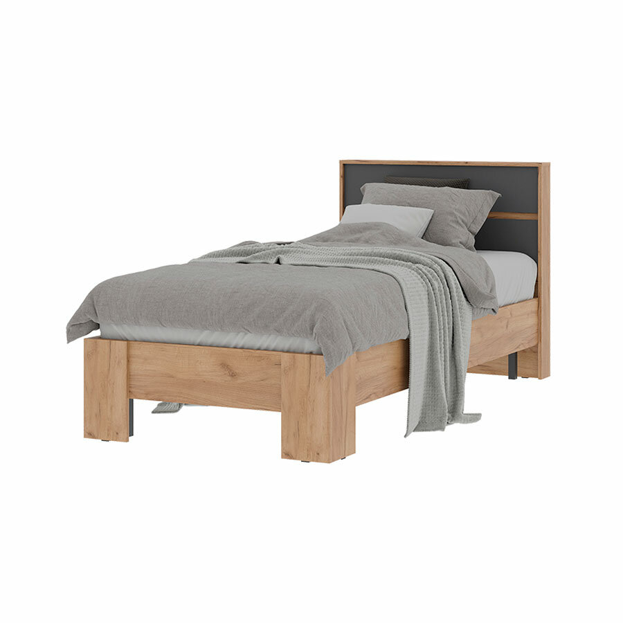 Кровать Хелен КР 01, ортопедическая, серый графит, 97x92.8x211.4 см