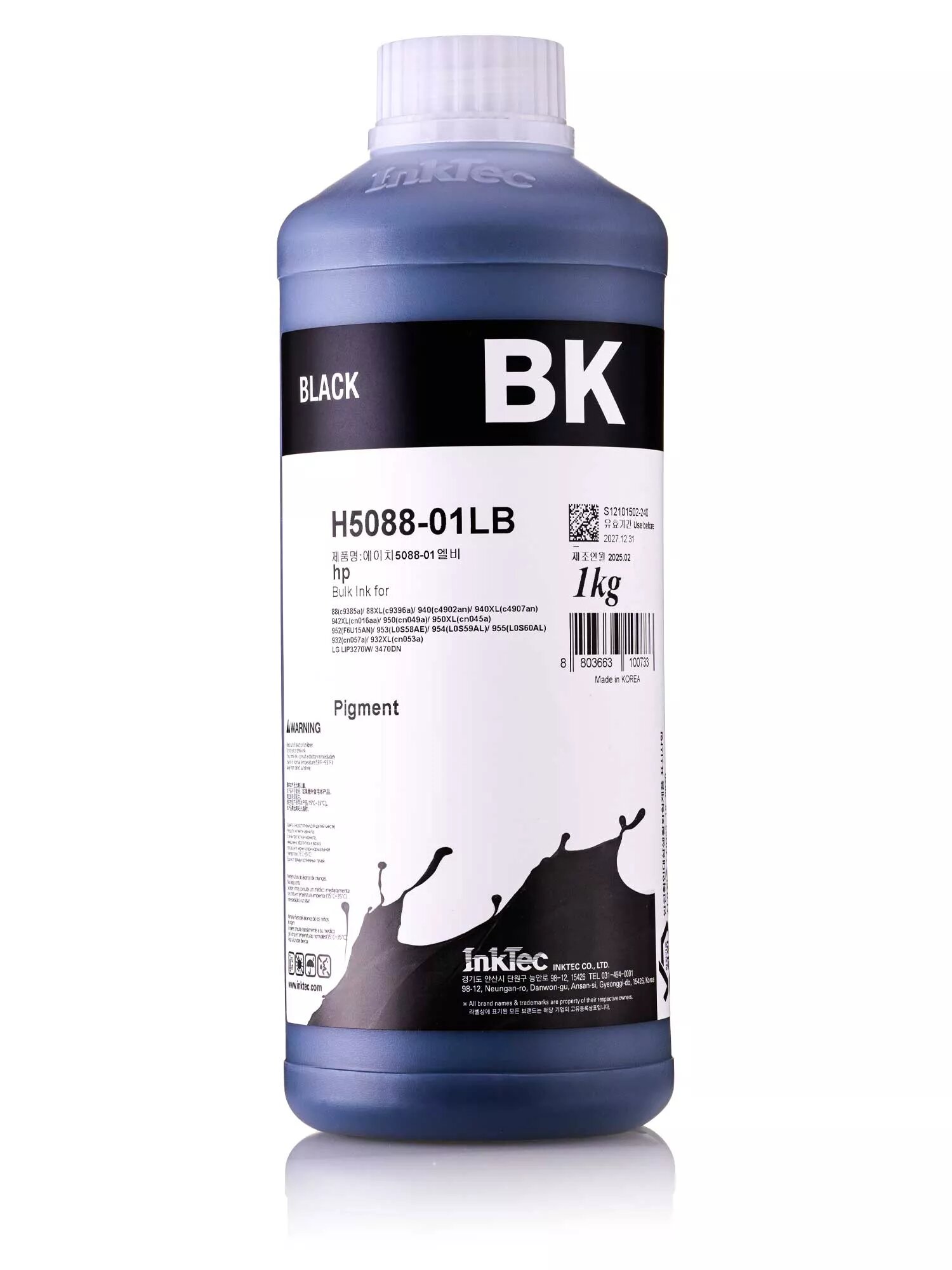 Чернила для заправки картриджа HP 711, CZ129A, CZ133A, HP 88, 88XL, C9385A, C9396A, 1 литр, пигментные, черные