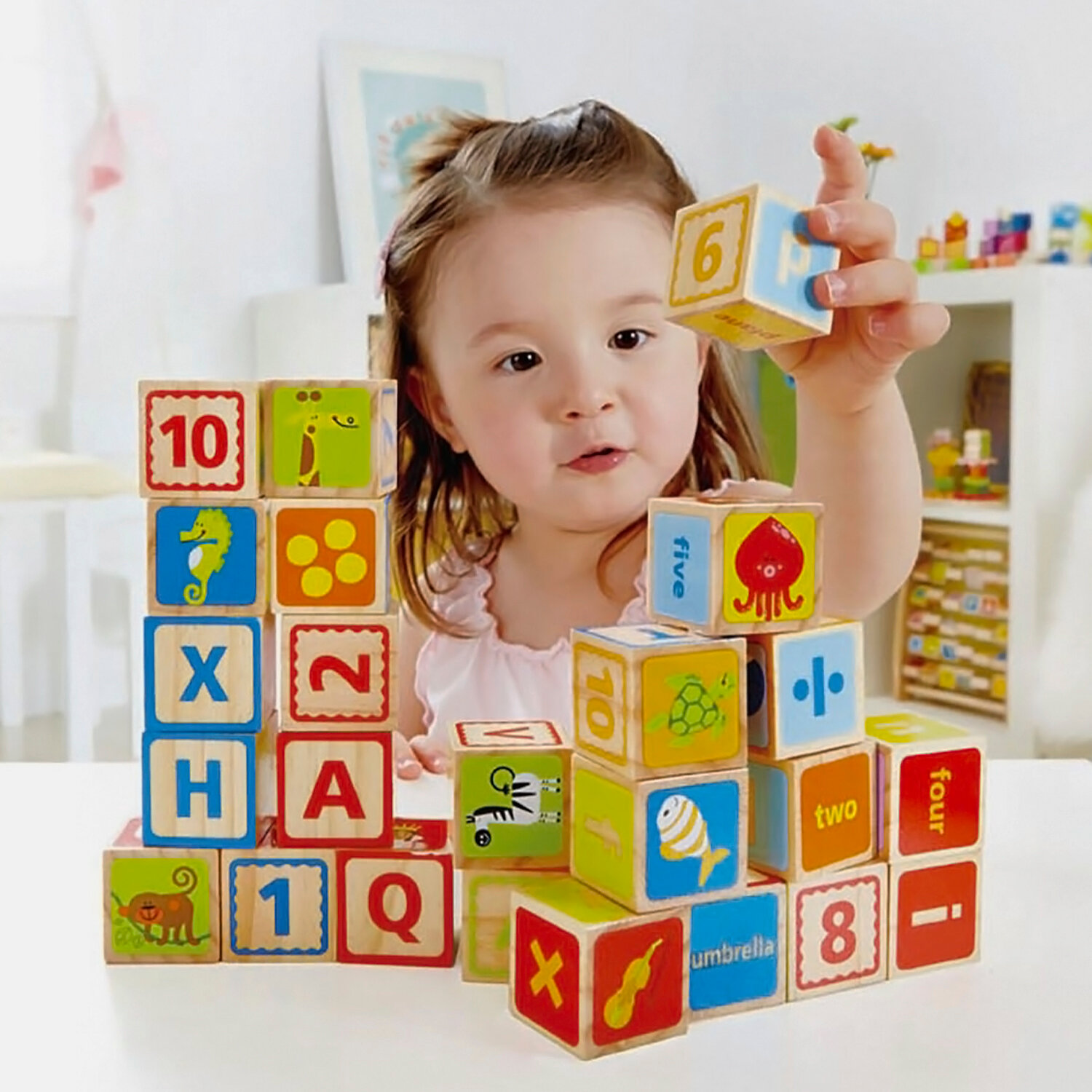 Деревянные детские кубики ABC Hape "Английский алфавит" E0419_HP