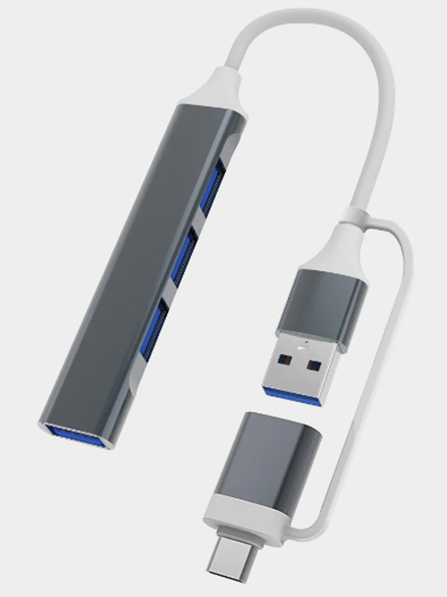 USB разветвитель, hub 3.0/USB-type C, OTG, 4 порта для подключения
