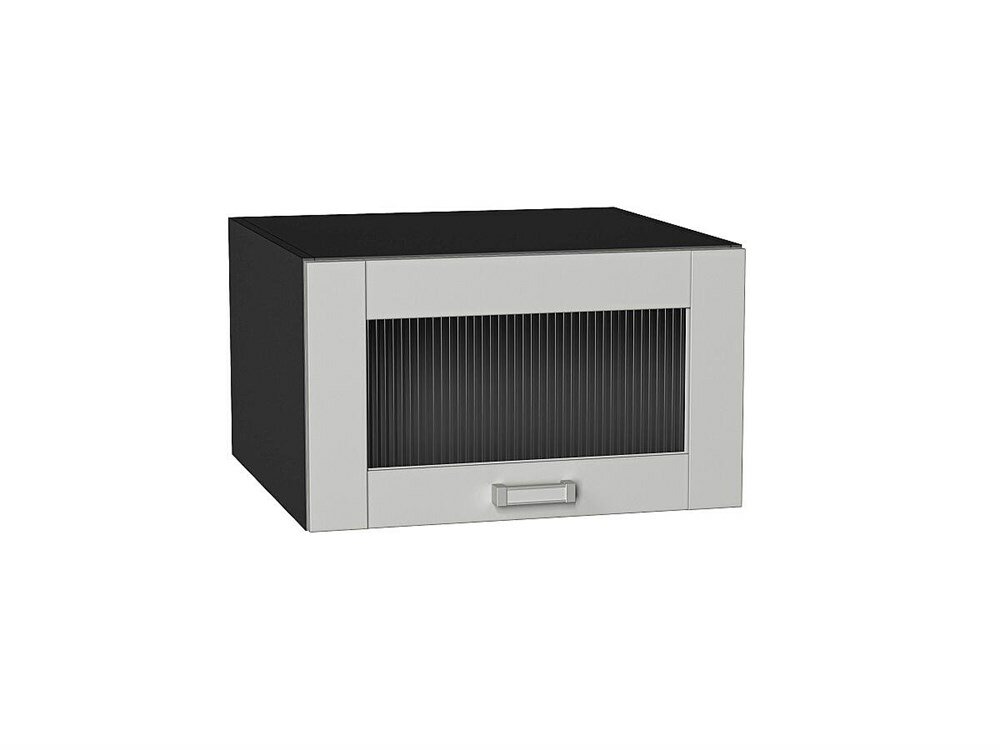 VVT Шкаф верхний горизонтальный остекленный глубокий Лофт Graphite, Grey Silk, 600