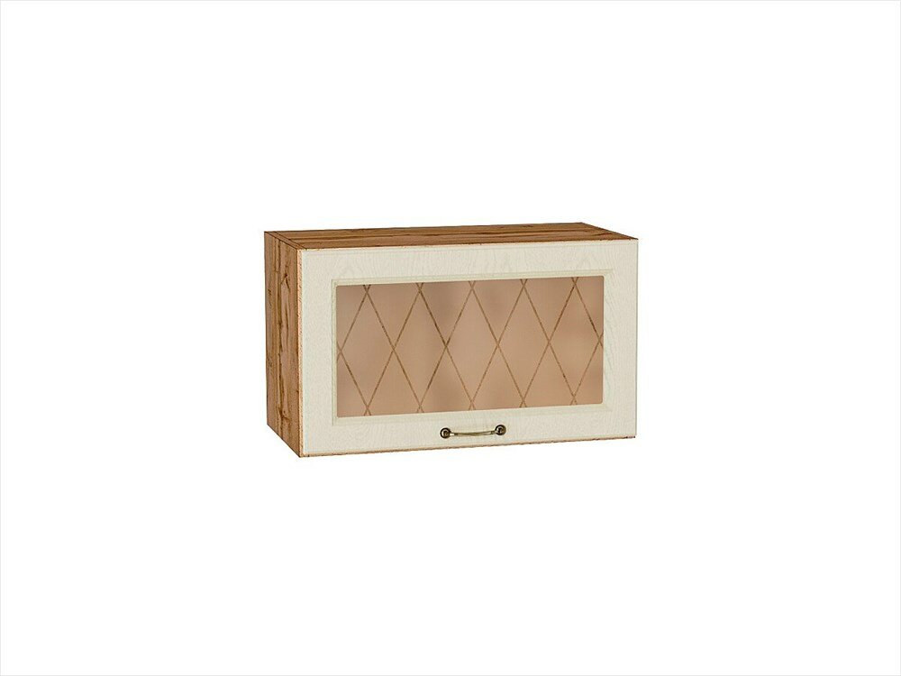 VVT Шкаф верхний горизонтальный остекленный Ницца Дуб Вотан, Дуб крем, 600