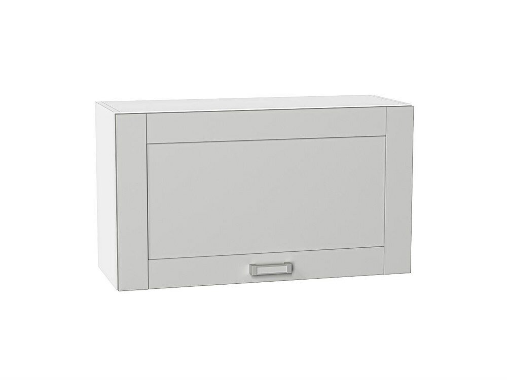 VVT Шкаф верхний горизонтальный Лофт Белый, Grey Silk, 460, 800 В*Ш*Г 458*800*320, фасад МДФ Grey Silk, корпус Белый Grey Silk