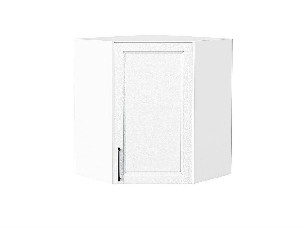 VVT Шкаф верхний угловой Сканди Белый, White Silkwood, 720 В*Ш*Г 716*600*600, фасад МДФ White Silkwood, корпус Белый White Silkwood