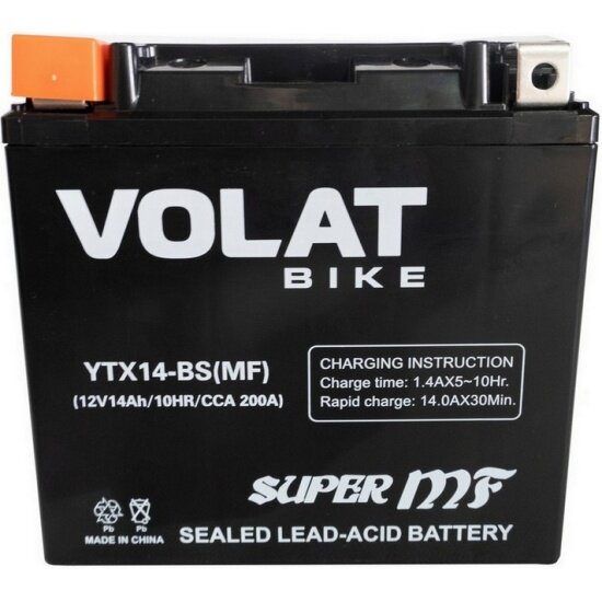 Аккумулятор Volat , 150x87x145, прямая полярность, 14 Ач, YTX14-BS(MF)