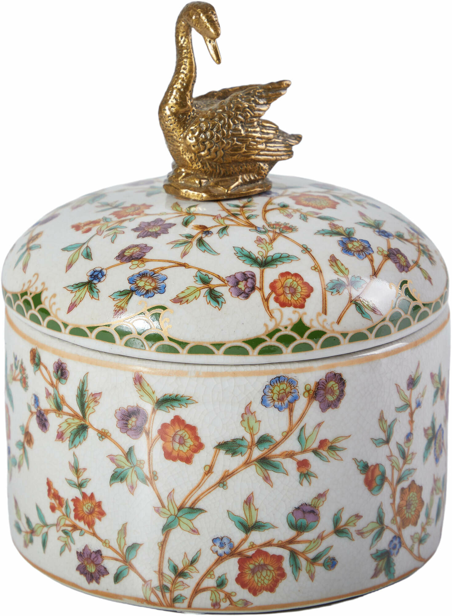 Шкатулка с лебедем 12х12х15см