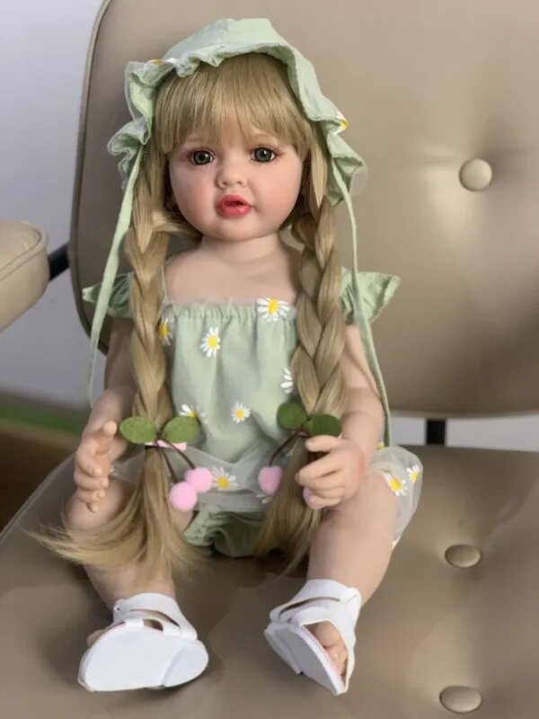 Реальная кукла 55CM мягкое тело силикон возрожденная девушка -kpa