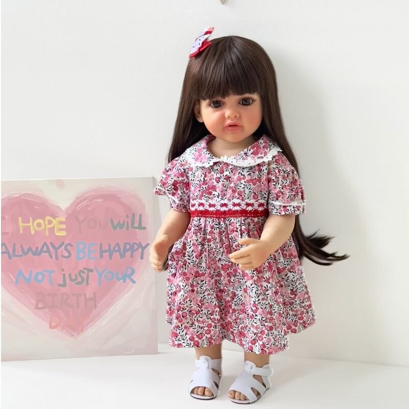 Npk 55см Полностью Силиконовая Кукла Риборн Бетти с Акриловыми Глазами Без Моргания