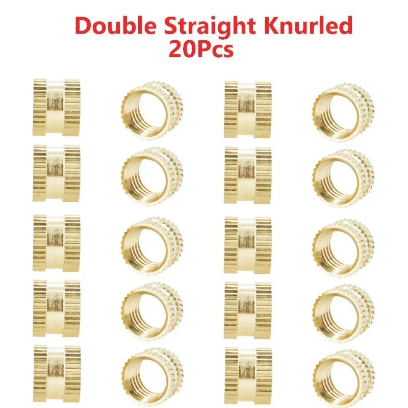 Латунные вставки EDGAR GARY M2 M2.5 M3 M4 M5 M6 M2.5xL3xOD3.5, Straight (20Pcs)