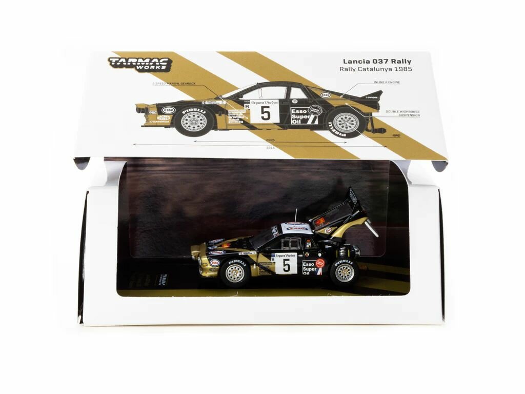 Коллекционная машинка Tarmac Work 1:64 Lancia 037 Rally Rally Catalunya 1985