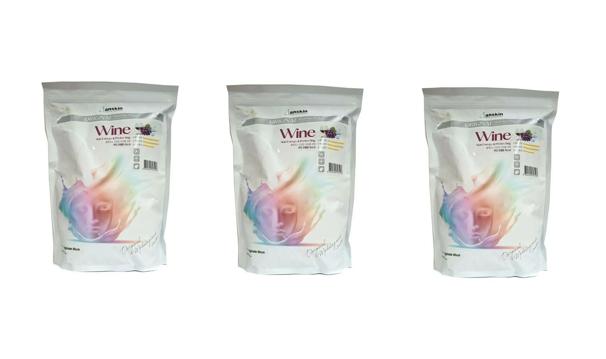 Маска для лица альгинатная Anskin Original Wine Modeling Mask, с вином , 500 гр, 3 шт