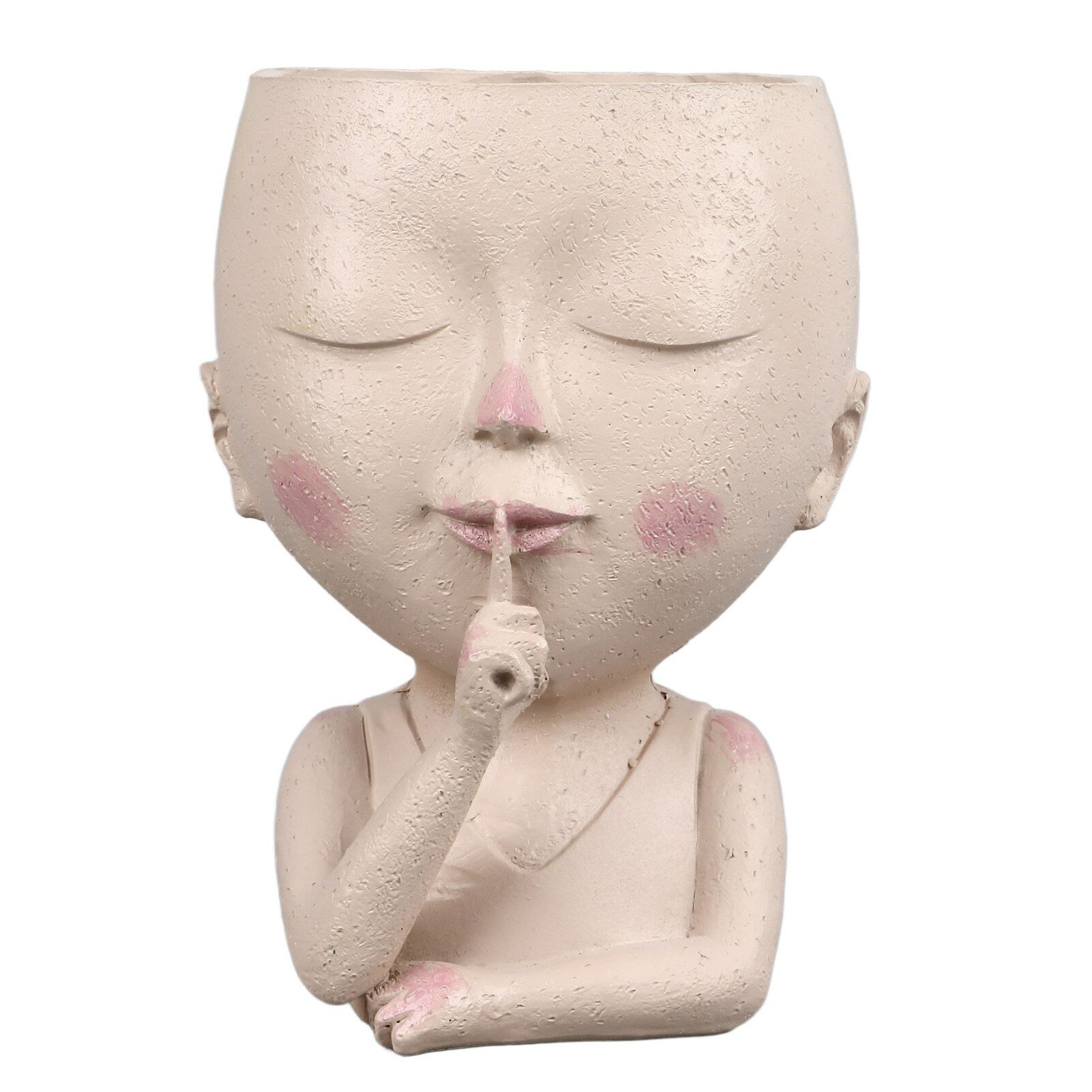 Лицо цветочного горшка горшок горшок с милой смолой сочной плантатор с дренажным отверстием закрыто глаза Большое отверстие для внутреннего открытия