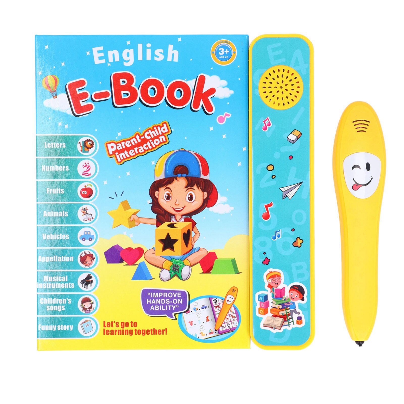 Интерактивная электронная обучающая говорящая книга для детей, обучающая звуковая книга для развития словарного запаса и речи. Подарок на день рождения.