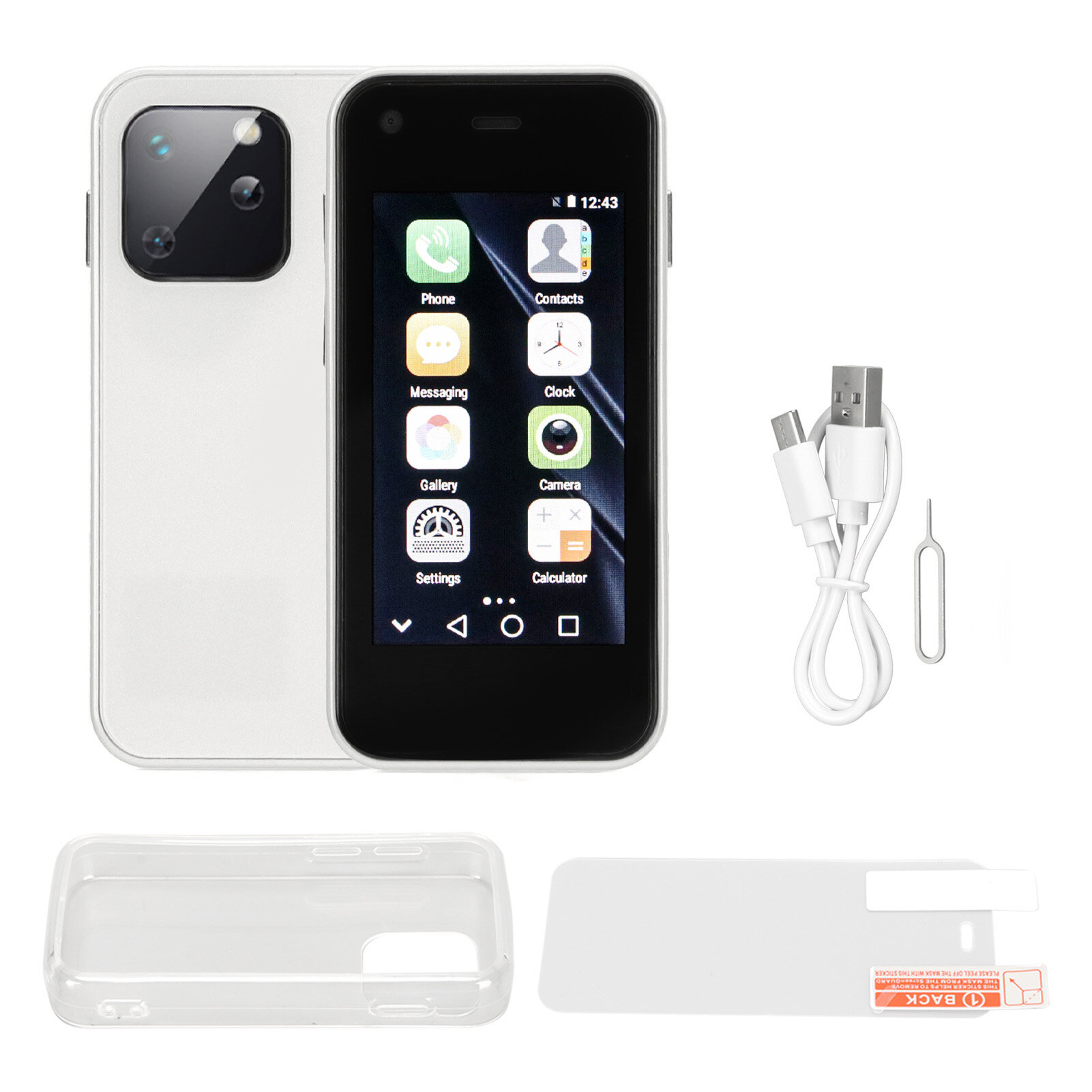 Смартфон мини-размера 2,5-дюймовый HD сенсорный экран легкий мобильный телефон для работы 1 ГБ ОЗУ 8 ГБ ПЗУ белый