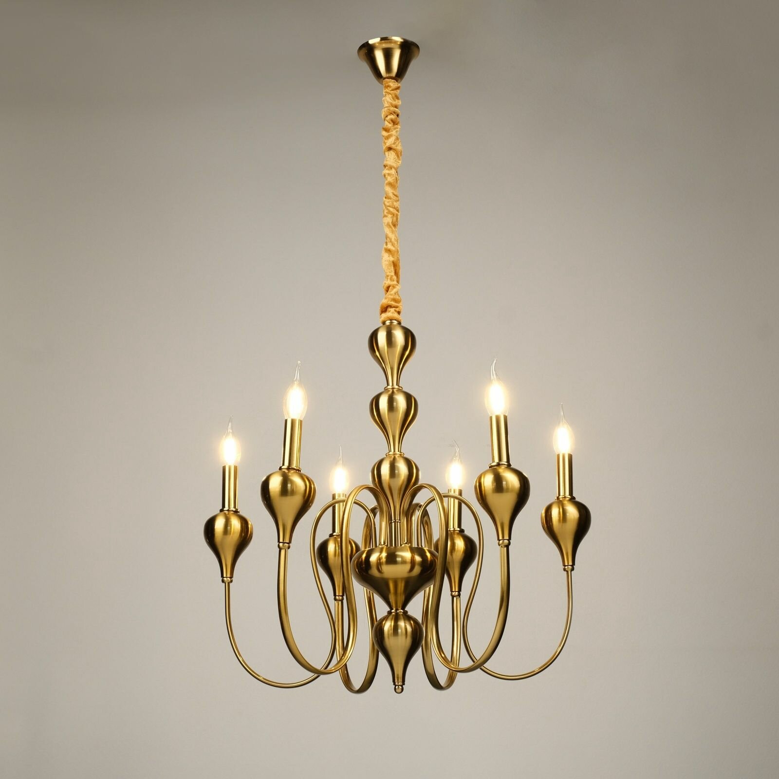 Люстра потолочная "Бергамо" 6хЕ14 40Вт бронза 60х60х97 см